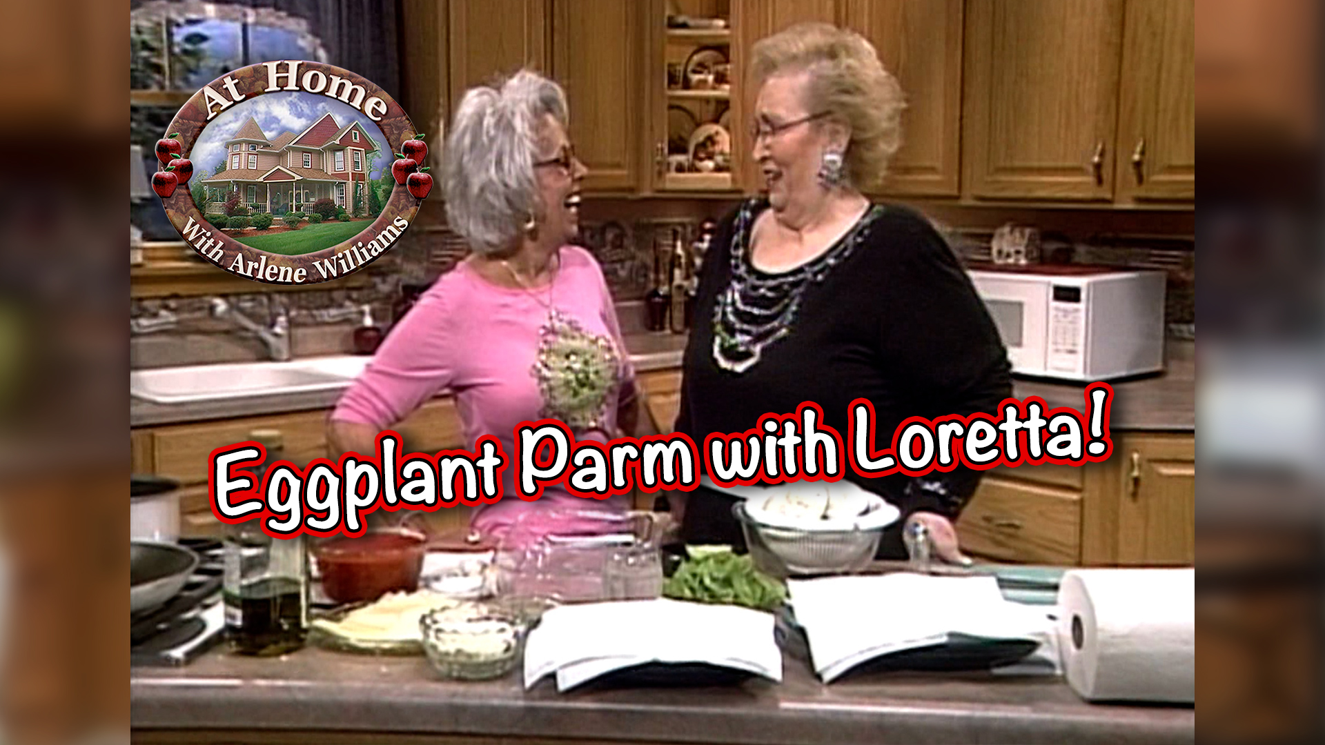 Arlene and Loretta Cook Eggplant Parmesan Together 🇮🇹 - At Home with ...